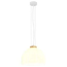 Globo LIGHTING H&auml;ngeleuchte "SWANSON", wei&szlig; matt, 1, &Oslash; 30cm H: 120cm, 1 Stk., Leuchten, H&auml;ngeleuchte mit Glas amber, warmes Licht, stilvoll elegant, H&auml;ngeleuchte
