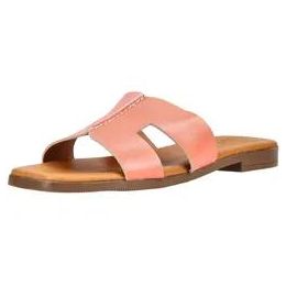 Pantolette OH MY SANDALS "Oh My Sandals Pantoletten Leder", Damen, Gr. 39, coral, Leder, Schuhe Pantolette