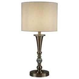 Searchlight Tischleuchte "Oscar-Tischleuchte - Antikes Messing und Leinenschirm", antik, messingfarben, H: 62cm, 1 Stk., Leuchten, Tischleuchte
