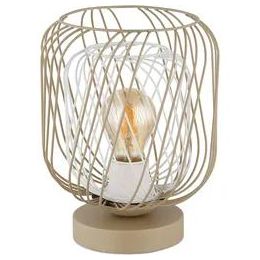 Globo LIGHTING Tischleuchte "DICHTI", sandfarben matt, &Oslash; 18cm H: 24,4cm, 1 Stk., Leuchten, Tischlampe/Metallgeflecht/Wohnzimmer/Schlafzimmer, Tischleuchte