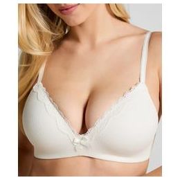 Hunkem&ouml;ller B&uuml;gelloser BH HUNKEM&Ouml;LLER "Vorgeformter BH ohne B&uuml;gel Lola", Damen, Gr. 70D, Cup D, wei&szlig;, 58% Polyamid, 25% Polyester, 17% Elasthan, BHs