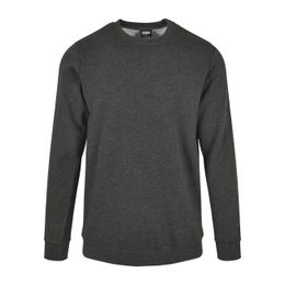 Rundhalspullover Urban Classics "Urban Classics Herren Basic Terry Crew", Herren, Gr. L, charcoal, 65% Baumwolle, 35% Polyester, unifarben, normal, Rundhals, Pullover Rundhalspullover