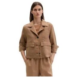 Marc O'Polo Kurzjacke MARC O'POLO "mit aufgesetzten Taschen", Damen, Gr. 46, burnt braun, Obermaterial: 100% Leinen, unifarben, regular fit, normaler Saum, Jacken Kurzjacke