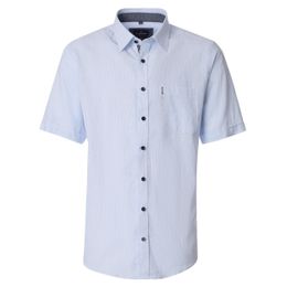 Kurzarmhemd Casamoda "Casamoda Leinenhemd Kurzarm gestreift", Herren, Gr. L, Normalgr&ouml;&szlig;en, hellblau, 50% Leinen, 50% Baumwolle, gestreift, l&auml;ssig geschnitten, Hemden