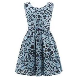 Sommerkleid happy girls, M&auml;dchen, Gr. 122, N-Gr, light blau, Web, Obermaterial: 100% Baumwolle. Futter: 100% Baumwolle, bedruckt, Basic kniebedeckend, Rundhals, Kleider Sommerkleid, mit modischem Cut-Out im R&uuml;cken