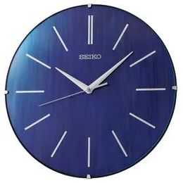 Wanduhr Seiko, blau, Wanduhren, &Oslash; 30,1cm, Wanduhr, Quarzuhr, durchlaufende Sekunde, B&uuml;ro, K&uuml;che, Esszimmer, Wohnzimmer