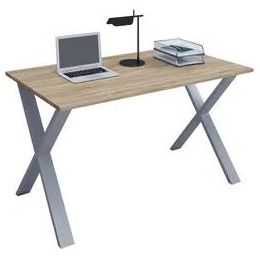 Schreibtisch Vcm "Schreibtisch B&uuml;rotisch Computertisch 110x80 Lona X", braun (silber, sonoma, eiche), B:110cm T:80cm, Tische, Schreibtisch