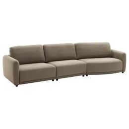 Sch&ouml;ner Wohnen 3-Sitzer "Wonder, Modernes Design mit sanfter Rundung", beige, B:349cm H:86cm T:125cm, 99% Polyester, 1% Polyacryl, SCH&Ouml;NER WOHNEN-KOLLEKTION, Sofas, Organische Form, Kammerkissen-Komfort & XXL-Ma&szlig;e