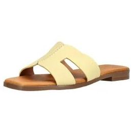 Pantolette OH MY SANDALS "Oh My Sandals Pantoletten Leder", Damen, Gr. 38, lemon, Leder, Schuhe Pantolette
