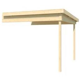 Schleppdach Lasita Maja "Zambezi 250", beige (naturbelassen), B:2.600cm H:2.106cm T:2.746cm, Massivholz, Gartenhaus-Anbaud&auml;cher, Dachverl&auml;ngerung 28 mm