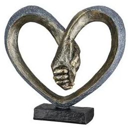 Skulptur Gilde "Skulptur Hand in Hand", bronzefarben, B:26cm H:24,5cm T:10cm, Kunstharz, Dekofiguren