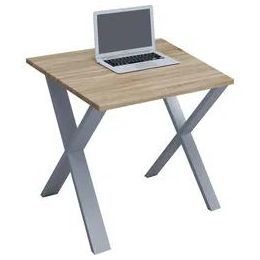 Schreibtisch Vcm "Schreibtisch B&uuml;rotisch Computertisch 80x50 Lona X", braun (silber, sonoma, eiche), B:80cm T:50cm, Tische, Schreibtisch