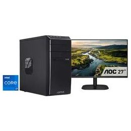 Captiva Business-PC-Komplettsystem "Power-Starter I98-585 TFT Bundle", Energieeffizienz: E (A-G), schwarz, Microsoft Windows 11 Home (64 Bit), 8 GB RAM 500 GB SSD, Computer_Komplettsysteme