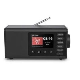 Hama Digitalradio (DAB+) "Digitalradio mit DAB+ FM Bluetooth und Wecker", schwarz, B:27cm H:13cm T:12,5cm, Radios, 4,3 Zoll TFT Display, gro&szlig;e Tasten, Direktwahltasten