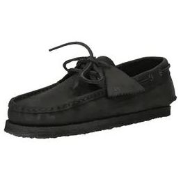Bootsschuh Clarks "Godney Boat", Damen, Gr. 46, schwarz, Leder, Schuhe Bootsschuh, mit Krepp-Laufsohle