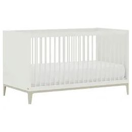 Babybett Paidi "CUTIE LEA in Wei&szlig;, verschiedene Gr&ouml;&szlig;en, Kinderbett", off, wei&szlig;, B:76cm H:83cm L:143cm, Holzwerkstoff, Massivholz, Babybetten, Babybett, Off-White, Massivholz-Sprossen, 4-fach h&ouml;henverstellbares Gitterbett