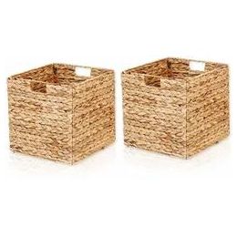 Aufbewahrungsbox LYCCE "Aufbewahrungskorb Aufbewahrungskorb Wasserhyazinthe", braun (natur), B:33cm H:33cm T:33cm, Aufbewahrungsboxen, Aufbewahrungsbox