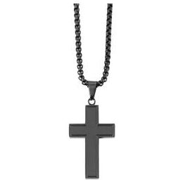 Adelia&acute;s Kette ohne Anh&auml;nger ADELIA ́S "Herren Halskette mit Anh&auml;nger &ndash; Kreuz aus Edelstahl", schwarz, Halsketten, Herren, 61cm, Edelstahl, Ideal als Geschenk zum einen besonderen Tag
