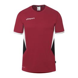 Trainingsshirt Uhlsport "Trainings-T-Shirt Equipe 29 Kids", M&auml;dchen, Gr. 128, rot (bordeaux, schwarz, wei&szlig;), Obermaterial: 100% Polyester Pol. recyc.., Shirts