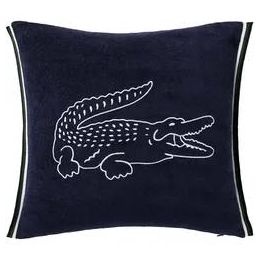 Dekokissen Lacoste "LBREAK", marine, B:45cm L:45cm, Baumwolle, Polyester, Dekokissen_Sitzkissen_Kissenh&uuml;llen, Mit Lacoste-Krokodil in wei&szlig;er Stickerei