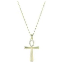 Adelia&acute;s Kettenanh&auml;nger ADELIA ́S "Damen Anh&auml;nger &ndash; Schl&uuml;sselanh&auml;nger aus 925 Silber mit Zirkonia", gold, Schmuckanh&auml;nger, Damen, Silber 925 (Sterlingsilber), Kettenanh&auml;nger, Ein kleines Geschenk mit gro&szlig;er Wirkung