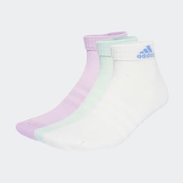 Sportsocken adidas Performance "CUSHIONED SPORTSWEAR ANKLE, 3 PAAR", Damen, Gr. XL (46/48), powder plum, wei&szlig;, halo mint, Obermaterial: 62% Baumwolle, 34% Polyester, 3% Elasthan, 1% sonstige Fasern, Socken Sportsocken