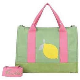 Henkeltasche Fritzi aus Preussen "Tote Bag Limited Squeezy Lemon", Herren, Gr. B/H/T: 14cm x 29,5cm x 40cm, gr&uuml;n, Baumwolle, mehrfarbig, Taschen, im sommerlichen Design