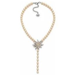 Kette mit Anh&auml;nger "Alpenkette", Damen, Gr. onesize, Glas, creme, Collezione Alessandro, Basic, Halsketten, Perlenkette mit Edelwei&szlig;