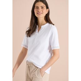 Tunikashirt Cecil, Damen, Gr. L (42), wei&szlig;, Web, 100% Baumwolle, unifarben, comfort fit normal, Rundhals, normaler Saum, Shirts, im Tunika-Style