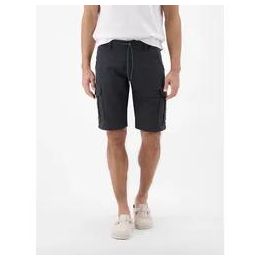 Cargohose Lerros "Maskuline Cargo-Bermuda mit Tunnelzug und G&uuml;rtelschlaufen", Herren, Gr. 32, blau night, 77% Baumwolle, 20% Polyester, 3% El, Hosen Cargohose