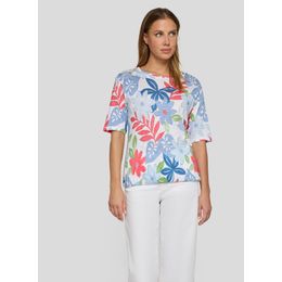 T-Shirt Rabe, Damen, Gr. 50, himmelblau, Web, Obermaterial: 50% Baumwolle, 50% Viskose, bedruckt, regular fit normal, Rundhals, gerader Abschluss, Shirts T-Shirt, mit Print