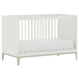 Babybett Paidi "CUTIE LEA in Wei&szlig;, verschiedene Gr&ouml;&szlig;en, Kinderbett", off, wei&szlig;, B:66cm H:83cm L:123cm, Holzwerkstoff, Massivholz, Babybetten, Babybett, Off-White, Massivholz-Sprossen, 4-fach h&ouml;henverstellbares Gitterbett
