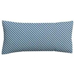 Kissenbezug Schlafgut "Premium Kissenbezug Woven Fade Satin (1 St)", blau (grau light, blau mid), B:40cm L:80cm, Mako-Satin, Obermaterial: 100% Baumwolle, Kissenbez&uuml;ge, Kissenbezug, Ton-in-Ton Rei&szlig;verschluss, Fadendichte von 300tc, Streifen, OEKO Tex