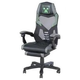 Gaming-Stuhl Phoenix, schwarz, grau, B:61cm H:114,5cm T:62,5cm, Kunststoff, Metall, Polyester, St&uuml;hle, Gaming-Stuhl, Creeper Design