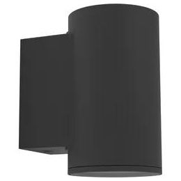 Eglo Wandleuchte "Izzalini Au&szlig;enleuchte, Wandleuchte au&szlig;en mit Down Light, IP54, GU10", schwarz, 1, H: 11,5cm, 1 Stk., Leuchten, Wand-/Deckenleuchte - L6,5 x H11,5 x AL9,5 cm - schwarz - 1X2,8W inkl., Wandleuchte