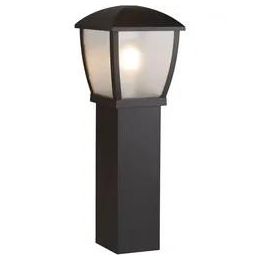 Pollerleuchte Searchlight "Seattle Post - Black Metal & Clear Frosted Polycarbonate", schwarz und klar, mattiert, B:32cm H:73cm L:32cm, Leuchten
