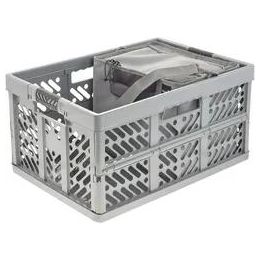 Klappbox keeeper "Profi-Klappbox ben 45l und faltbare Isoliertasche neo 19l", grau (graphite, nordic grau), B:54cm H:28cm T:37cm, Kunststoff, Einkaufsk&ouml;rbe, Soft-Touch-Griffe, zusammenklappbar, wasserabweisend