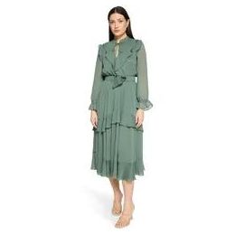 Cocktailkleid Vera Mont "Damen mit Volant", Damen, Gr. 34, Normalgr&ouml;&szlig;en, evening gr&uuml;n, Chiffon, Obermaterial: 100% Polyester. Futter: 100% Polyester, ausgestellt lang, Rundhals, Kleider