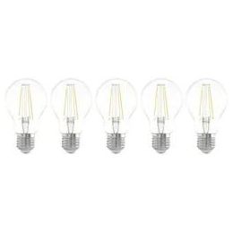 Eglo LED-Filament "LM_LED_E27 Leuchtmittel - E27 - 5X7W - IP20", Energieeffizienz: F (A-G), wei&szlig;, L:10,5cm &Oslash;:6cm, Leuchtmittel, Gl&uuml;hbirne, 5er Set, L10,5 x &Oslash;6 cm