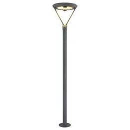 LED Solarleuchte Globo LIGHTING "SOLARLEUCHTE ALUMINIUM DRUCKGUSS GRAU, 1XLED", grau, H:204,7cm &Oslash;:31cm, Leuchten, Solar Garten Terrasse Au&szlig;enbeleuchtung Dekoleuchten