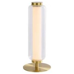 Searchlight Tischleuchte "Mod LED Table Lamp, Satin Brass Metal, Opal Acrylic & Clear", messing und klar, 1, &Oslash; 13cm H: 31cm, 1 Stk., Leuchten, Tischleuchte