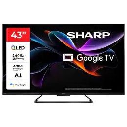 Sharp QLED-Fernseher "4T-C43HRx", Energieeffizienz: G (A-G), schwarz, 43 &prime;&prime;, Fernseher