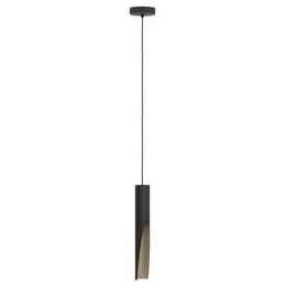 Eglo H&auml;ngeleuchte "BARBOTTO Pendellampe - Stahl, Holz - GU10 - 1X4,5W - IP20", schwarz, braun, 1, &Oslash; 6cm H: 110cm, 1 Stk., Leuchten, H&auml;ngelampe, Deckenlampe, Wohnzimmer, Esszimmer, H110 x &Oslash;6 cm, H&auml;ngeleuchte