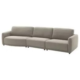 Sch&ouml;ner Wohnen 3-Sitzer "Wonder, Modernes Design mit sanfter Rundung", silber, B:349cm H:86cm T:125cm, 99% Polyester, 1% Polyacryl, SCH&Ouml;NER WOHNEN-KOLLEKTION, Sofas, Organische Form, Kammerkissen-Komfort & XXL-Ma&szlig;e