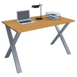 Schreibtisch Vcm "Schreibtisch B&uuml;rotisch Computertisch 80x50 Lona X", braun (silber, buche), B:80cm T:50cm, Tische, Schreibtisch