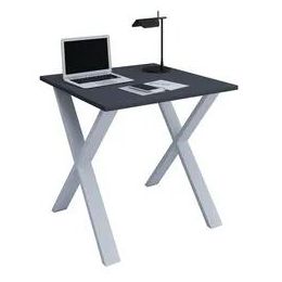 Schreibtisch Vcm "Schreibtisch B&uuml;rotisch Computertisch 80x80 Lona X", schwarz (silber, anthrazit), B:80cm T:80cm, Tische, Schreibtisch