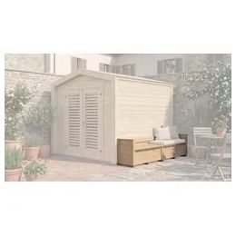 Sitztruhe Weka "optionale Erweiterung f&uuml;r Gartenhaus Killarney", naturbelassen, B:50cm H:63cm T:235cm, Massivholz, Sitzb&auml;nke, verschiedene Farben und Gr&ouml;&szlig;en