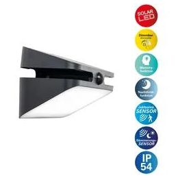 N&auml;ve LED Solarleuchte N&Auml;VE "H&uuml;rth", schwarz, B:11,3cm H:10,9cm L:21cm, Leuchten, Nachtlicht, Memory, 3 Lichtmodi, D&auml;mmerungssensor, Bewegungsmelder