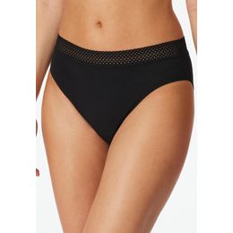 Periodenslip Schiesser "Care", Damen, Gr. 38, 000, schwarz, Single Jersey, Obermaterial: 95% Baumwolle, 5% Elasthan, k&ouml;rpernah, Unterhosen, feuchtigkeitsabsorbierend und leicht saugf&auml;hig, Single-Jersey-Qualit&auml;t