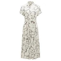 A-Linien-Kleid Ragwear "Liora Print", Damen, Gr. XS (34), Normalgr&ouml;&szlig;en, ivory, Material: 100% Viskose, figurumspielend ca. Mitte Wade, Rundhals, &Auml;rmel ohne &Auml;rmelschlitz abgesteppte Kante, Kleider, Wadenlanges Kurzarmkleid mit Bindeband